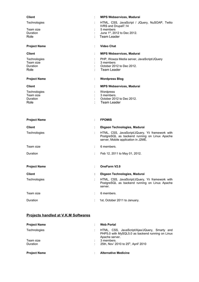 PHP_Resume_Arunkanth | DOC