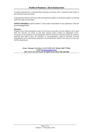 Resume of Errol Graham Kerr (5-12-2016) | PDF