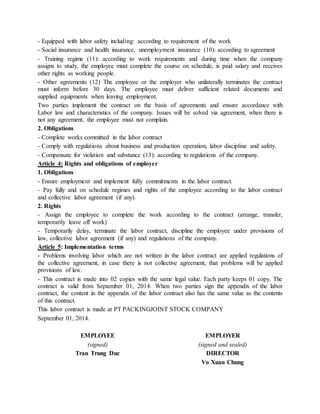 Labor contract | DOCX