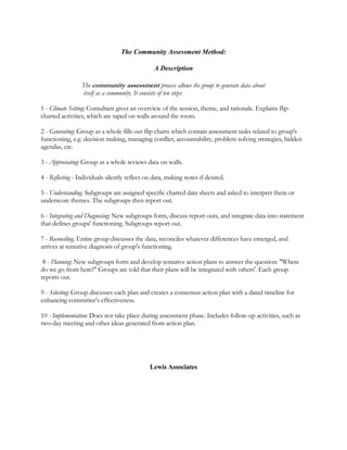 THE COMMUNITY ASSESSMENT METHOD - A Description | PDF