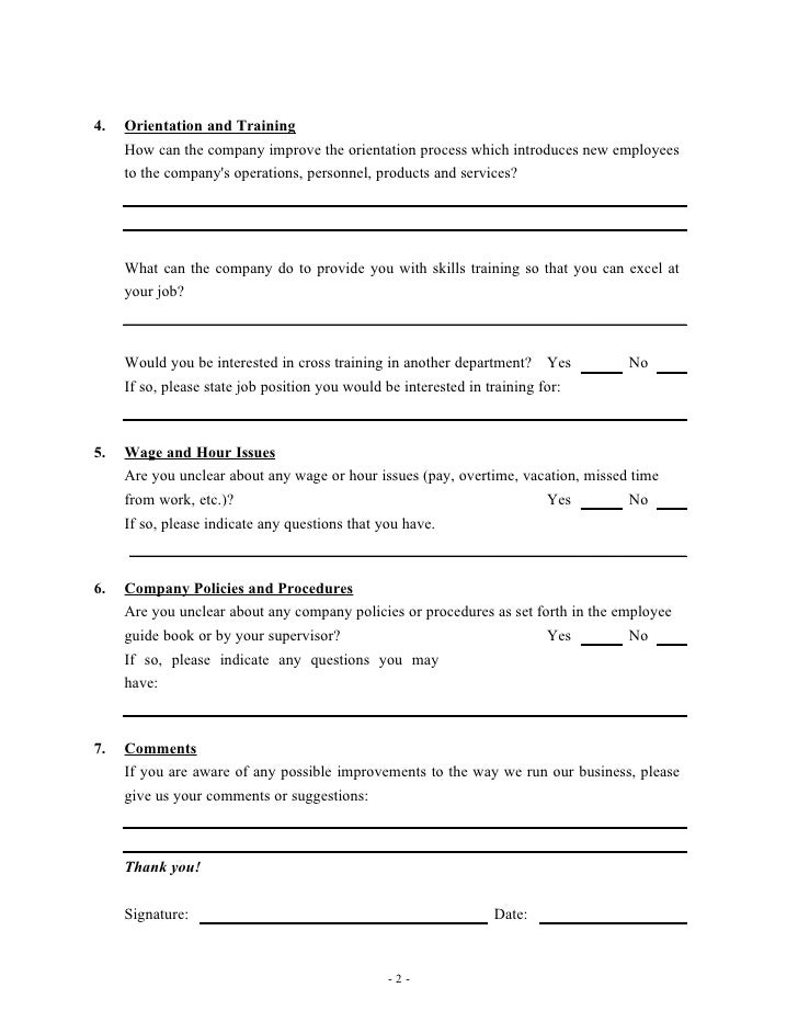 60 Day New Employee Survey