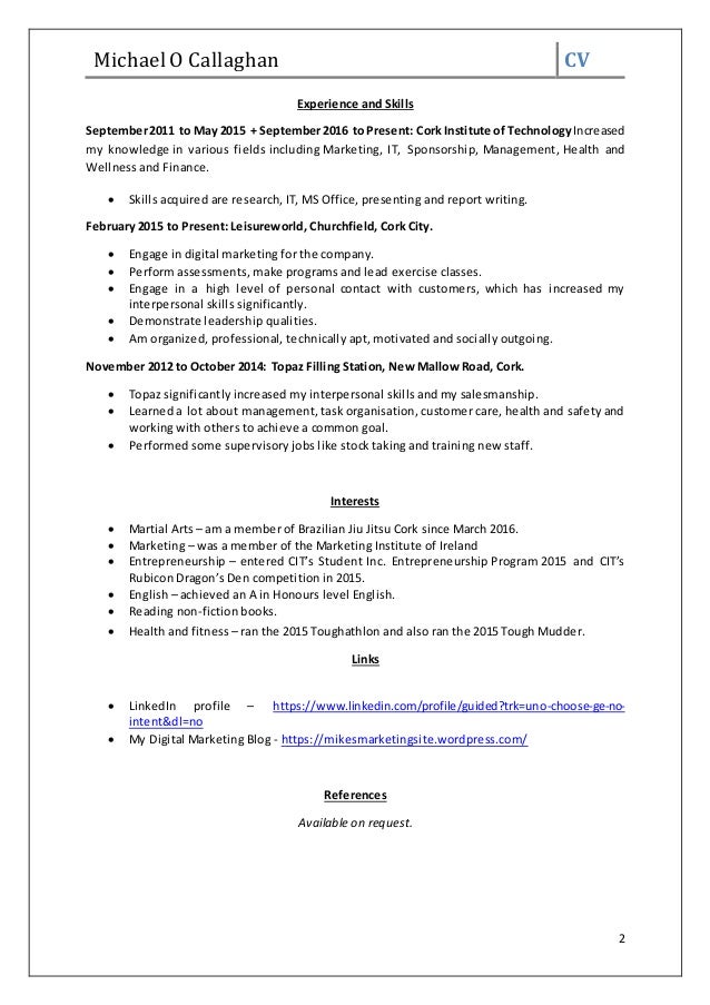 Michael's CV ELS