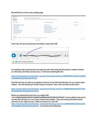 Quick Guide for Customizing Survey Views | PDF