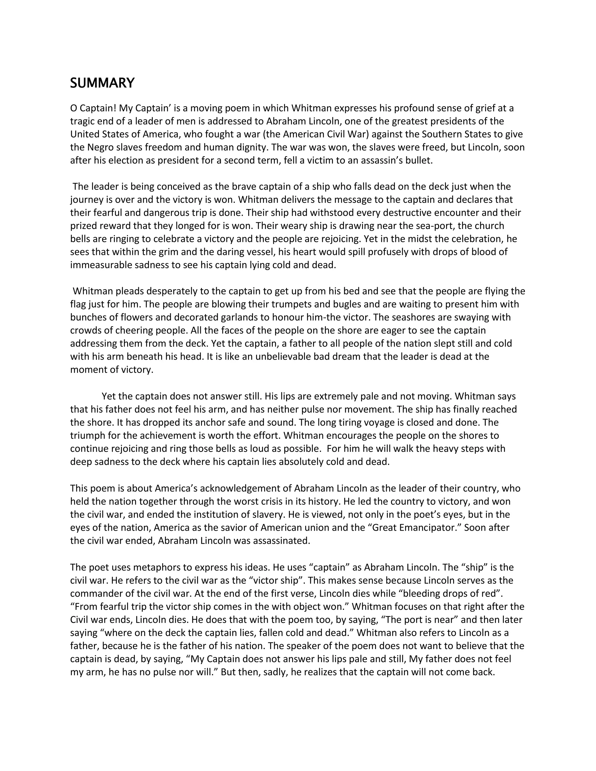 O Captain! My Captain! | DOCX