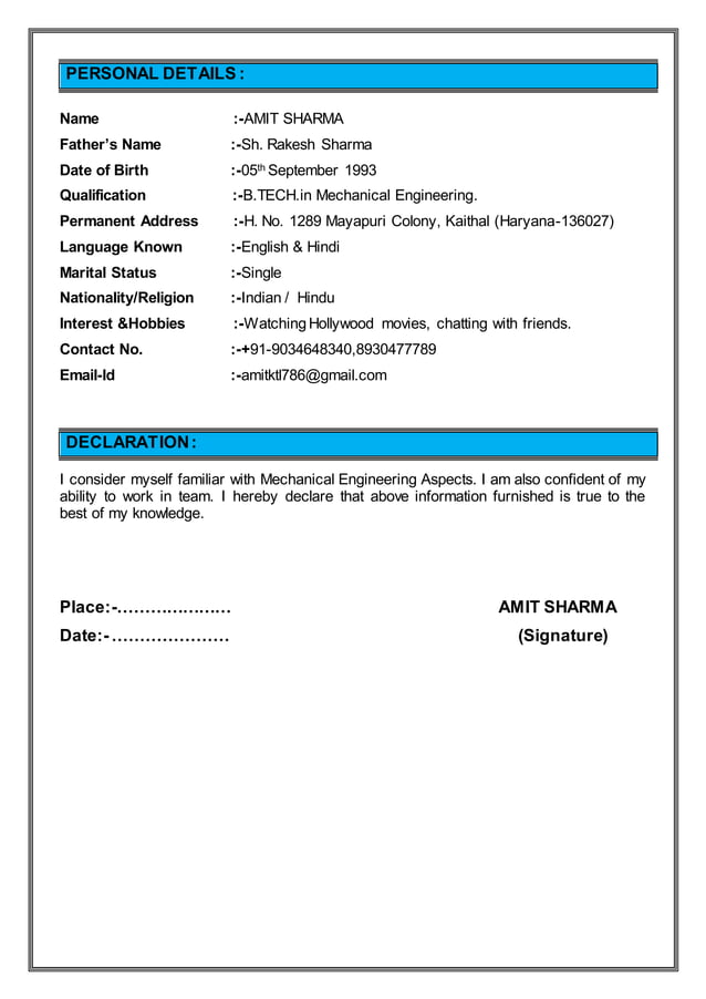 AMIT RESUME BTECH | DOCX