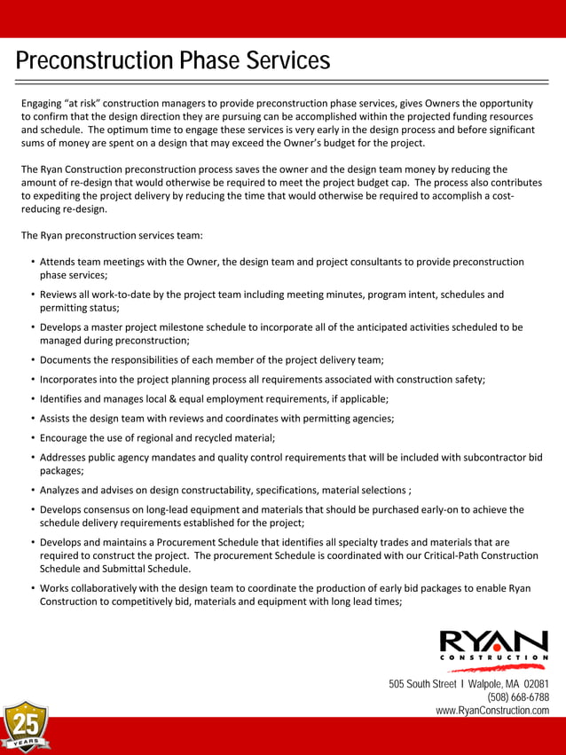 Precon Phase Services | PDF