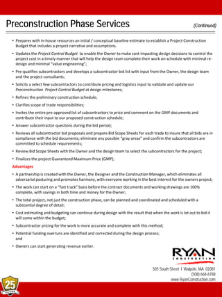 Precon Phase Services | PDF