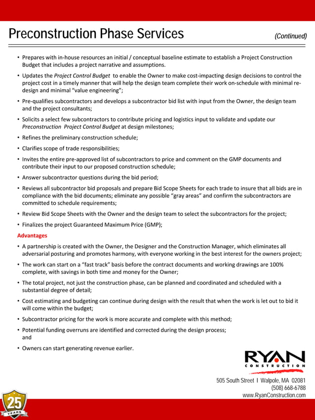 Precon Phase Services | PDF