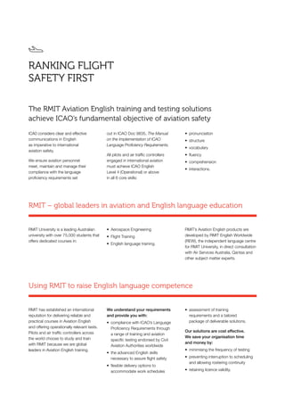 RMIT University Aviation English brochure | PDF