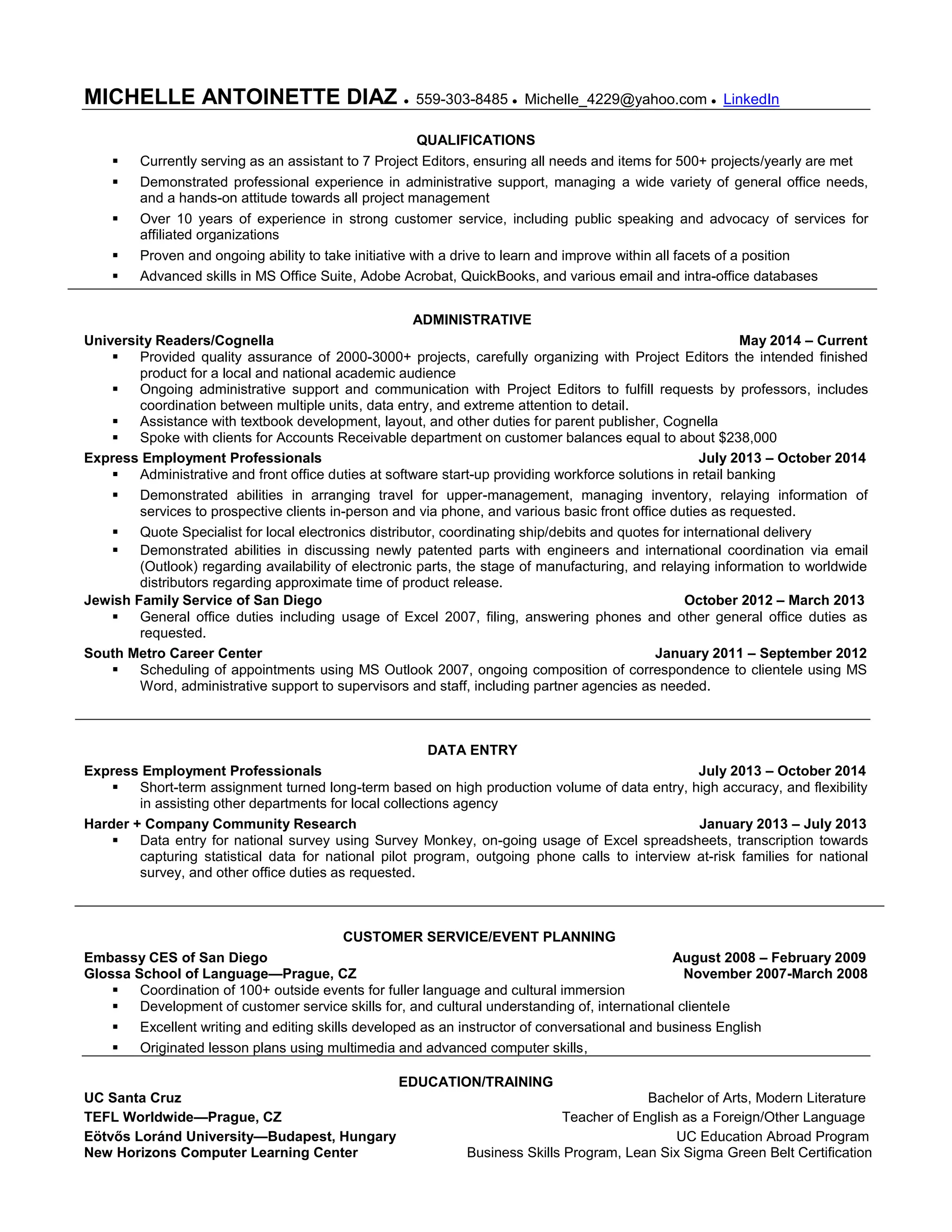 MDiaz Administrative Assistant_2015 | PDF