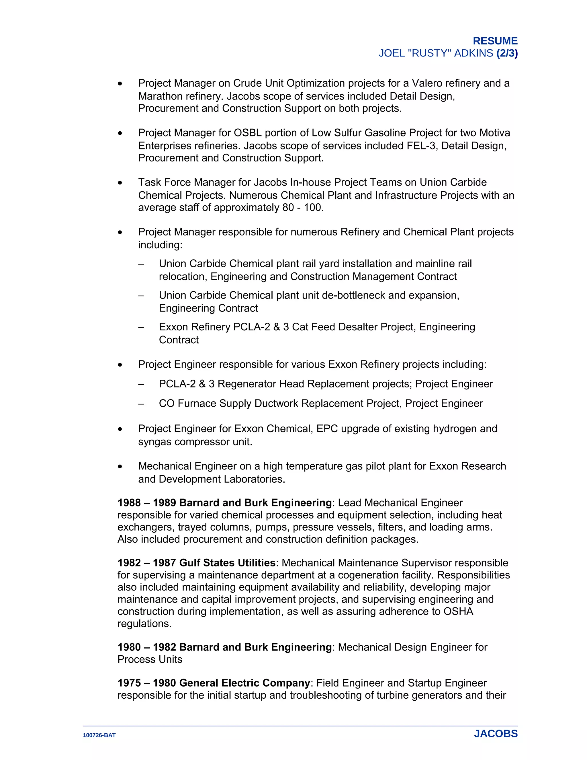 Rusty Adkins Resume | DOC