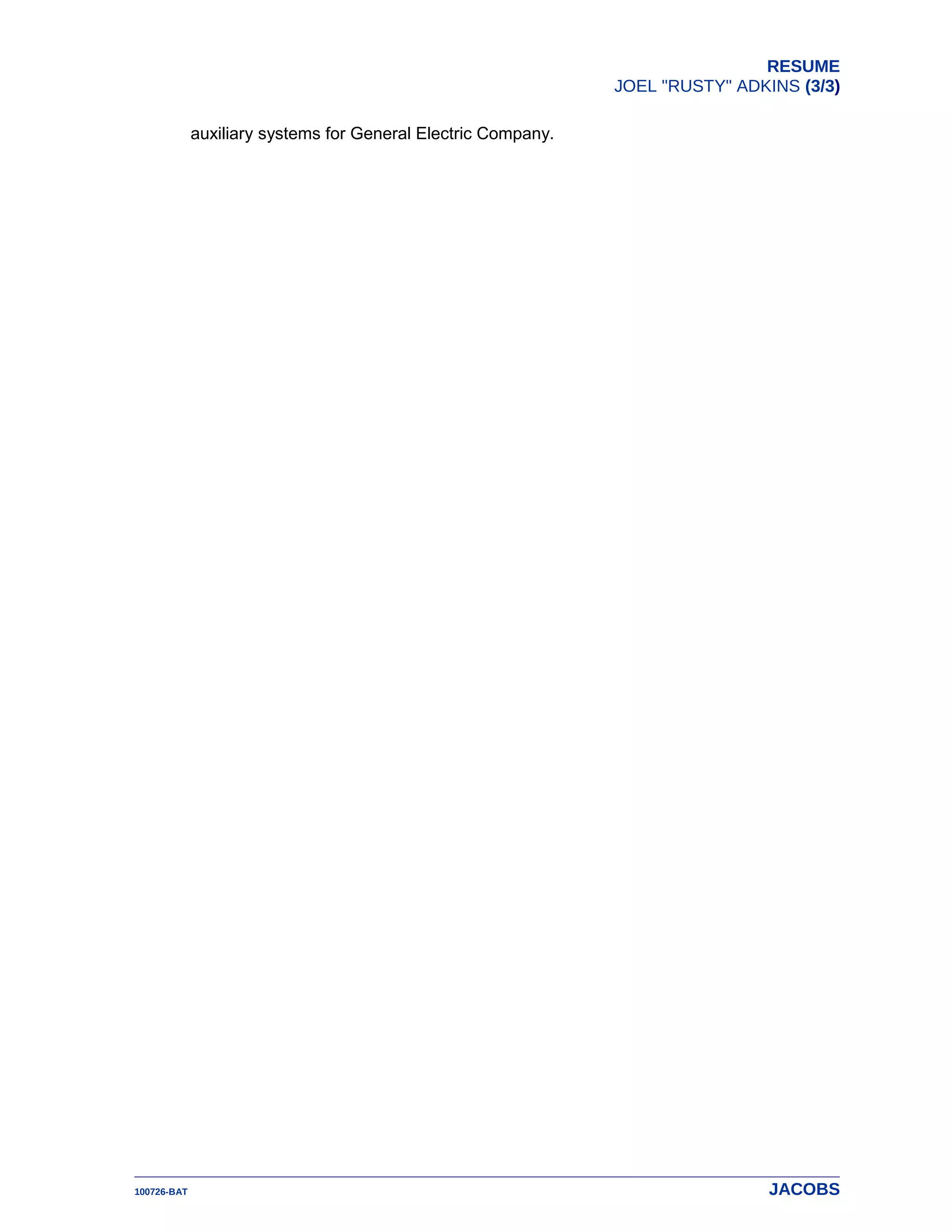 Rusty Adkins Resume | DOC