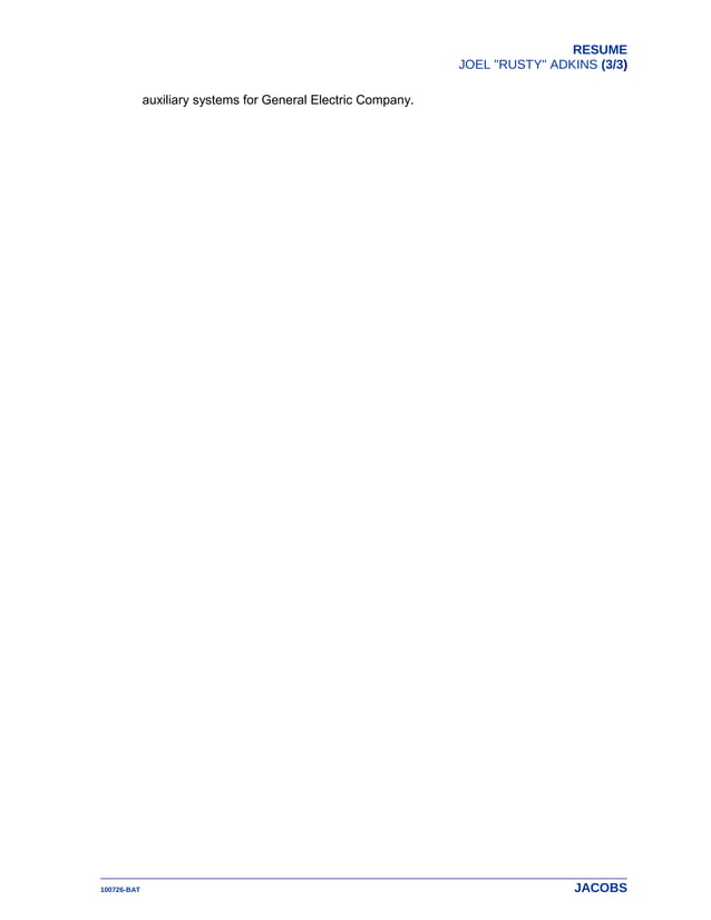 Rusty Adkins Resume | DOC | Civil Engineering Industry | Industries