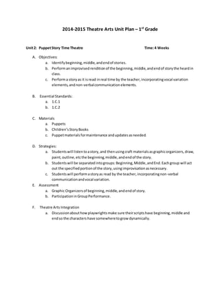 Unit Plan- 1st Grade | DOCX