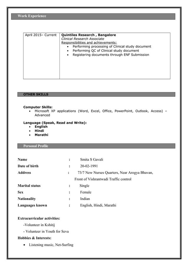 Smita Gavali_Resume New | PDF