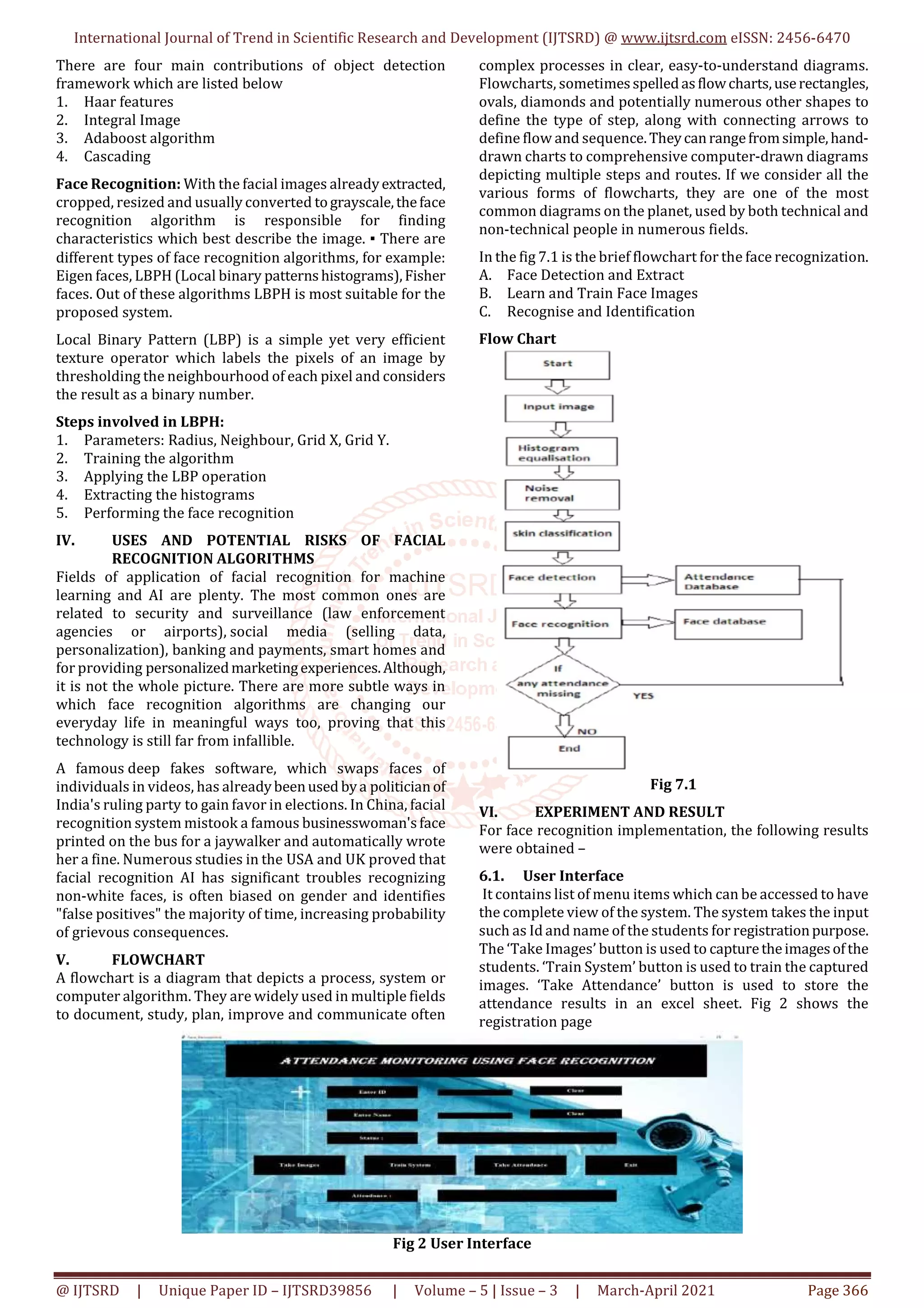 Face Recognition Based Attendance System Using Machine Learning Pdf