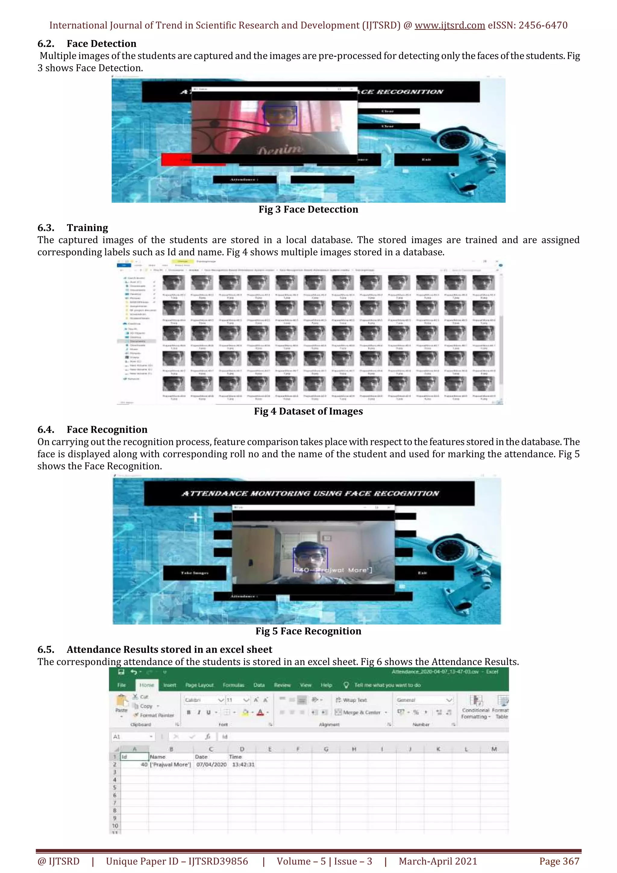 Face Recognition Based Attendance System Using Machine Learning Pdf Databases Computer