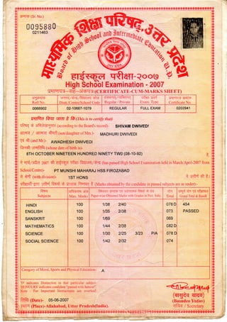 10th marksheet | PDF