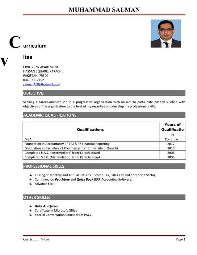 Updated CV of Salman | PDF