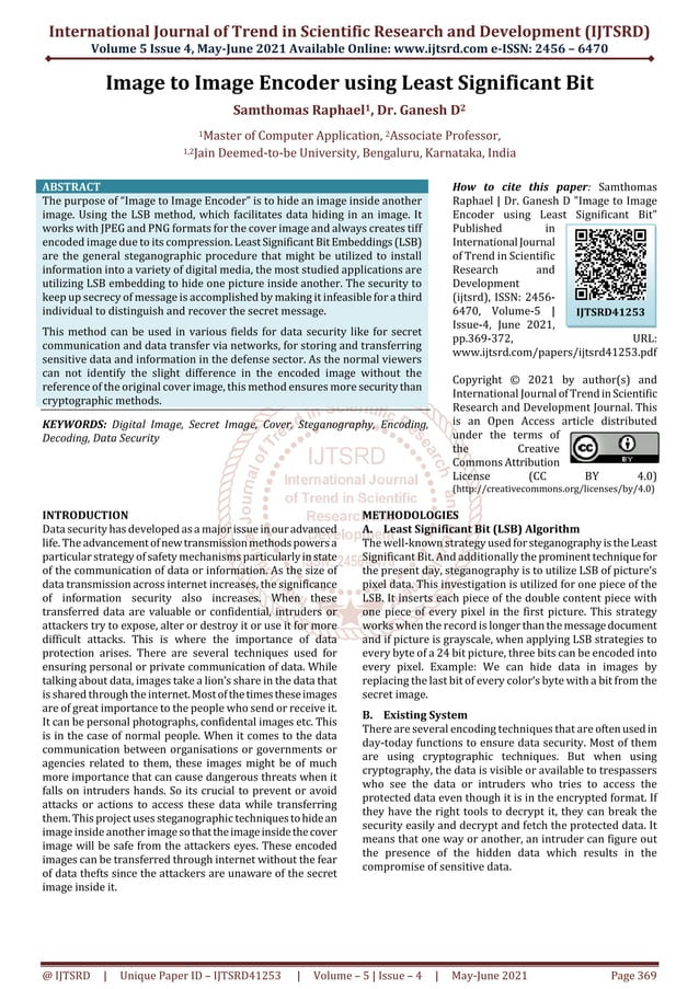 Image to Image Encoder using Least Significant Bit | PDF | Computing ...