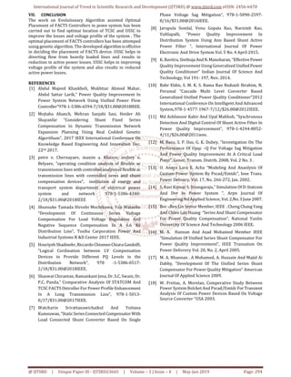 Modeling and Simulation of Unified Series Shunt Compensator for Power Quality Improvement | PDF