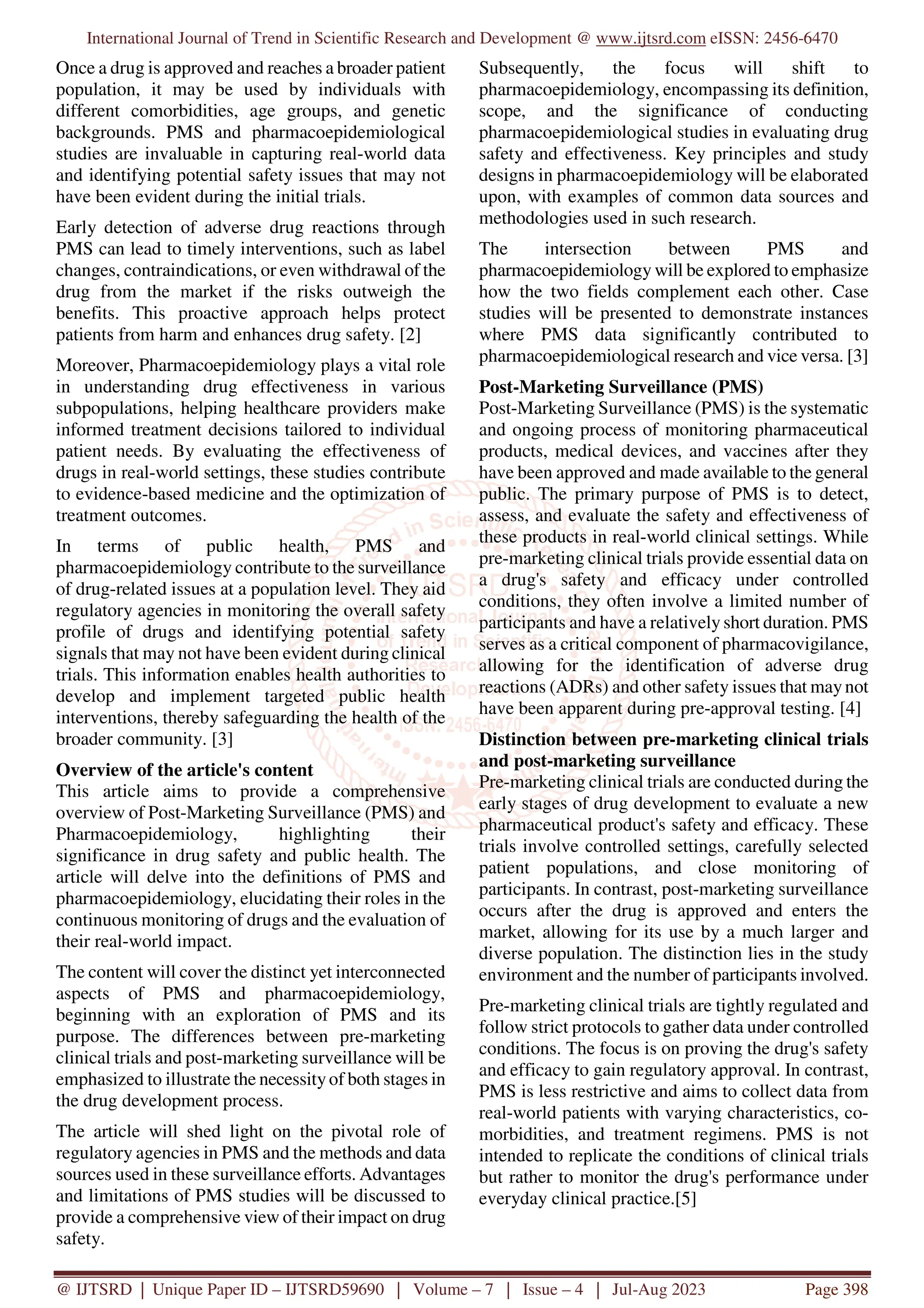 Post Marketing Surveillance and Pharmacoepidemiology | PDF