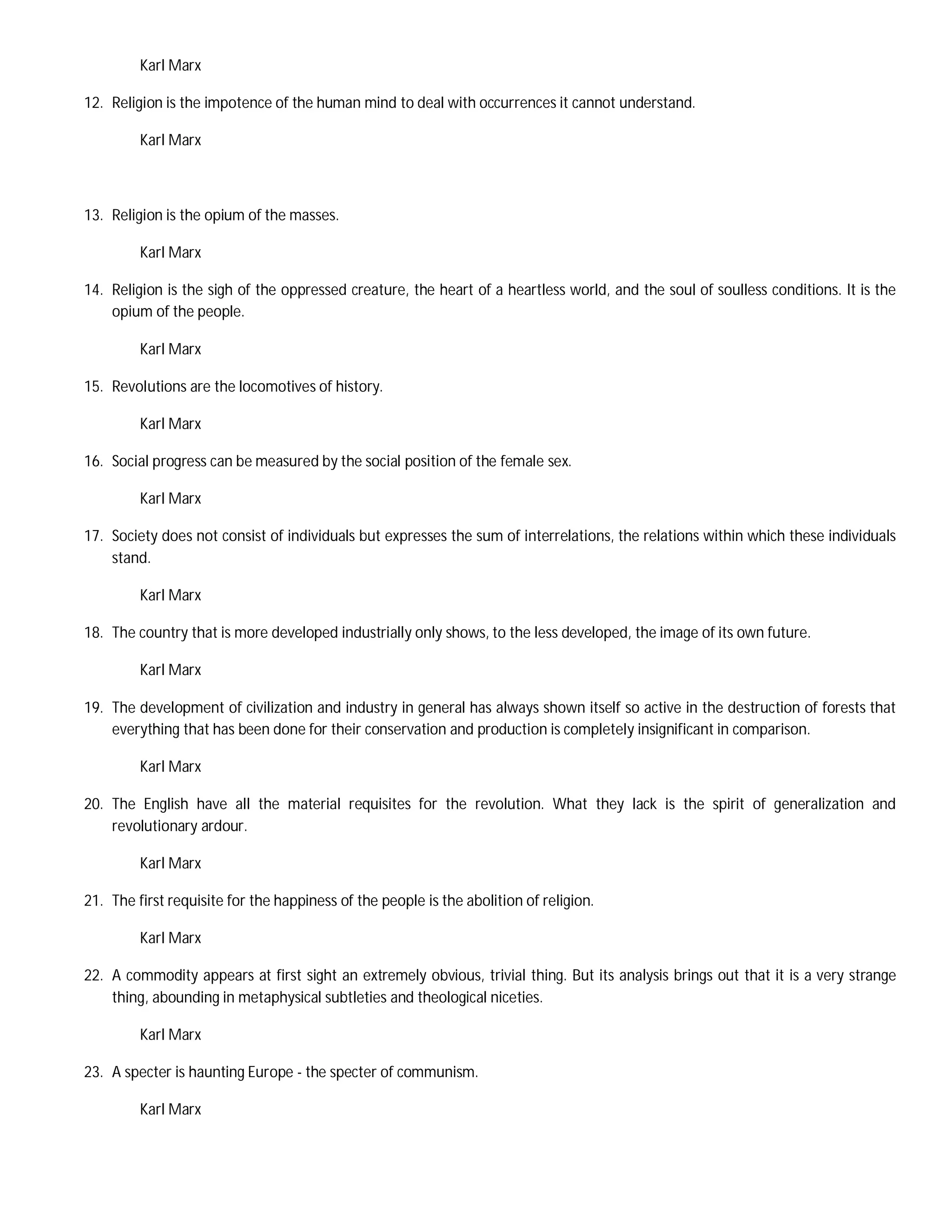 60 Quotes Of The Great Karl Marx compiled by Aneek Gupta | PDF