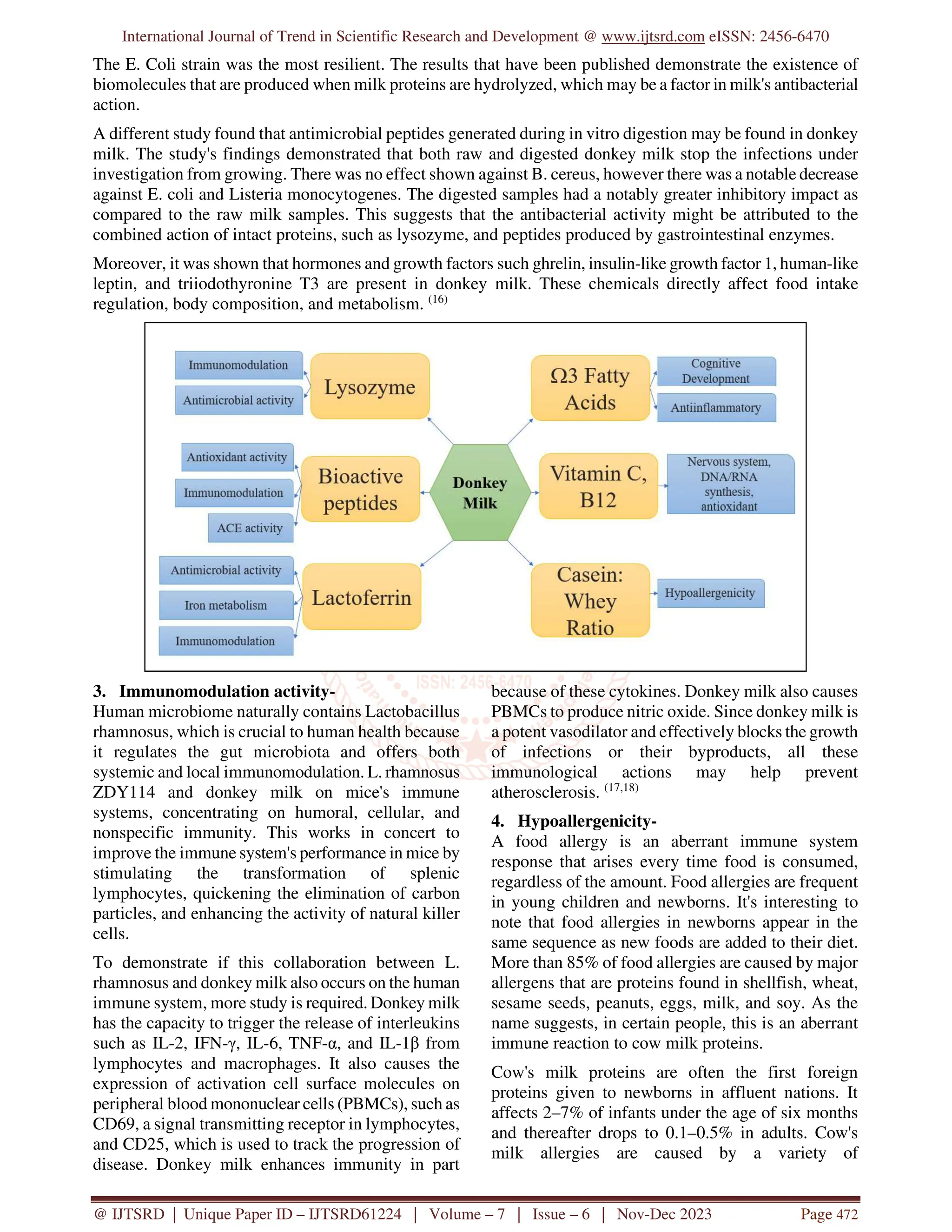 Review on “Donkey Milk and its Potential Therapeutic Uses” | PDF