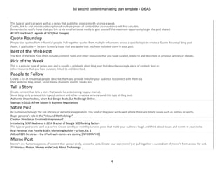 60 Second Content Marketing Plan Template | PPT