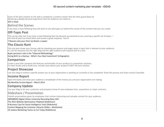 60 Second Content Marketing Plan Template | PPT