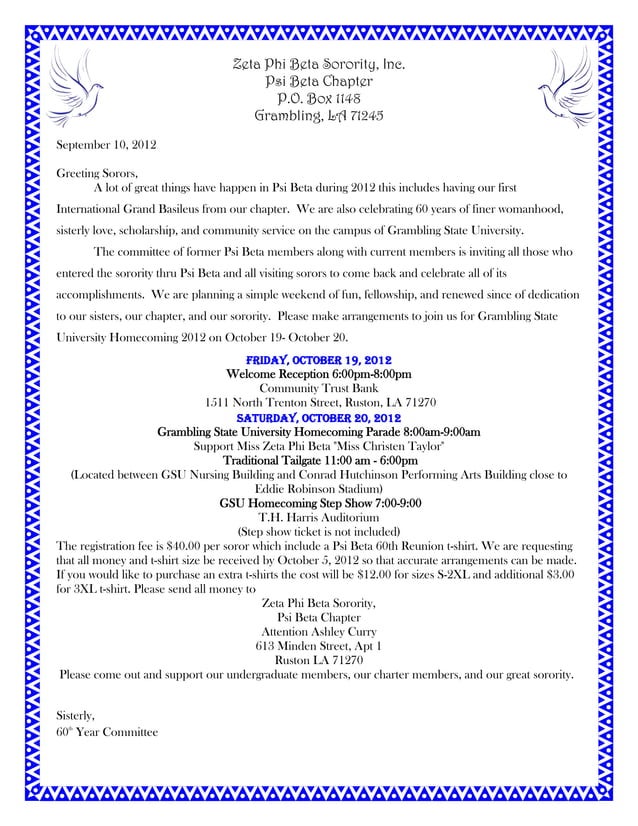 60th reunion letter 2012 | PDF