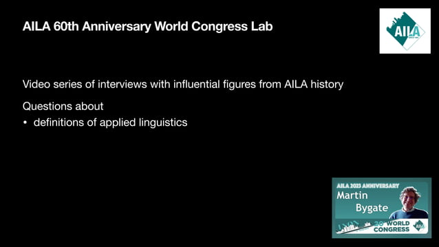 AILA 60th anniversary interviews | PPT
