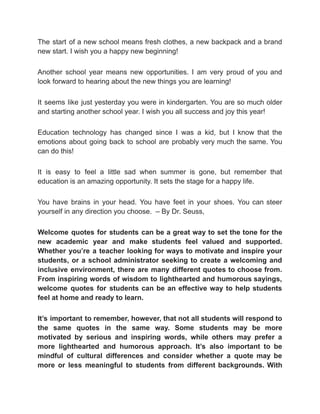60 Unique Welcome Quotes for Students in School.pdf
