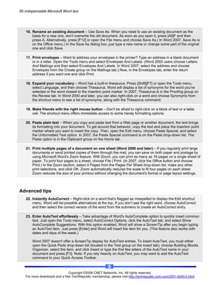 Microsoft Word Screen Tip