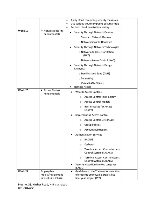 Cyber Security Course Outline Pdf