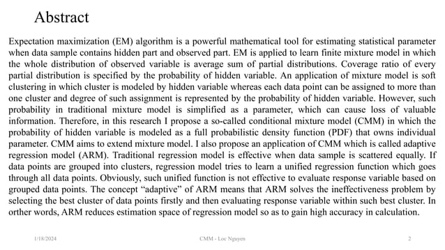 Conditional Mixture Model And Its Application For Regression Model Ppt