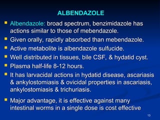 Pharmacolgical aspects of Helminthiases. | PPT