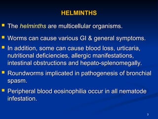 Pharmacolgical aspects of Helminthiases. | PPT