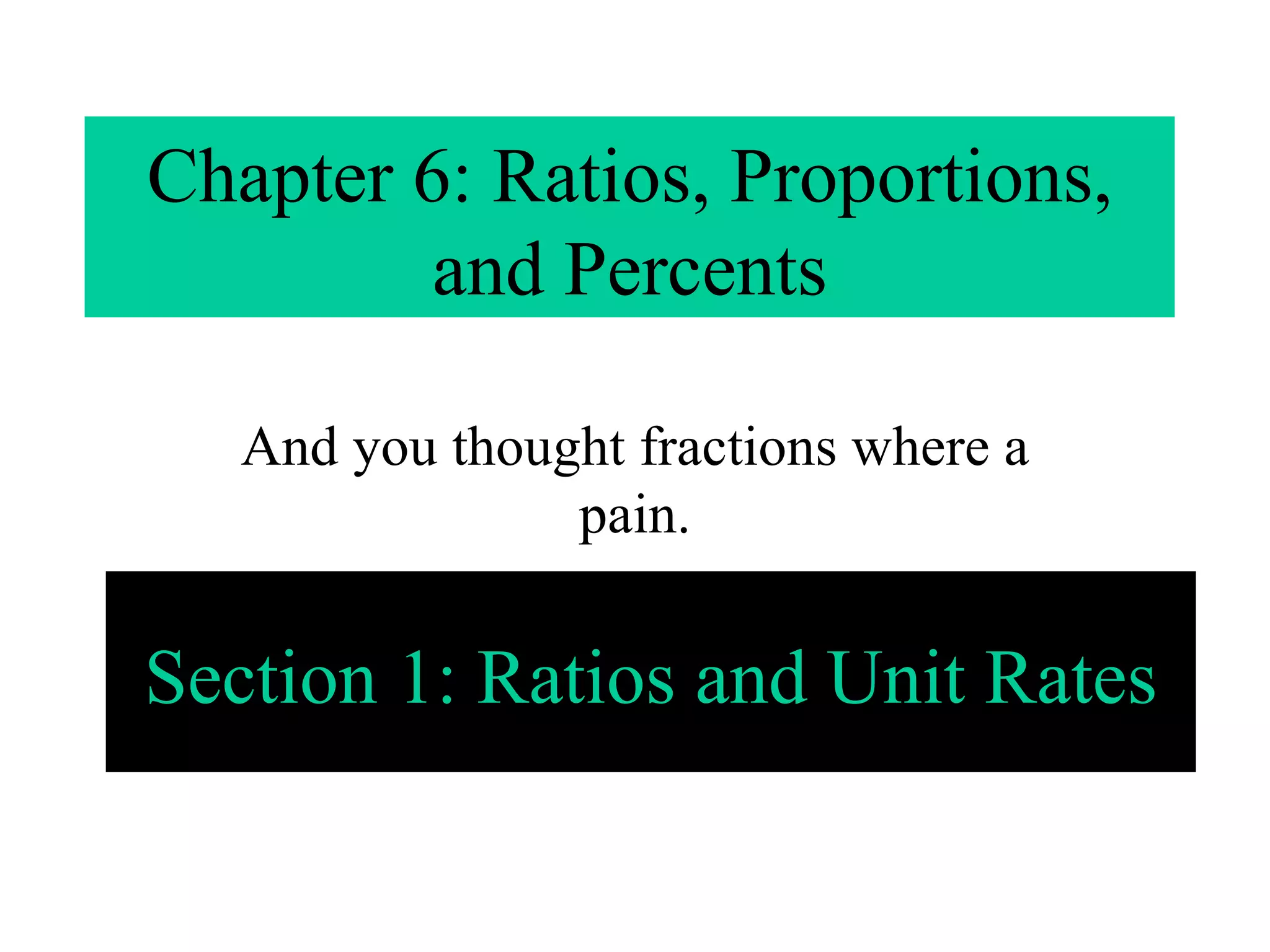 6.1 Ratios And Unit Rates | PPT