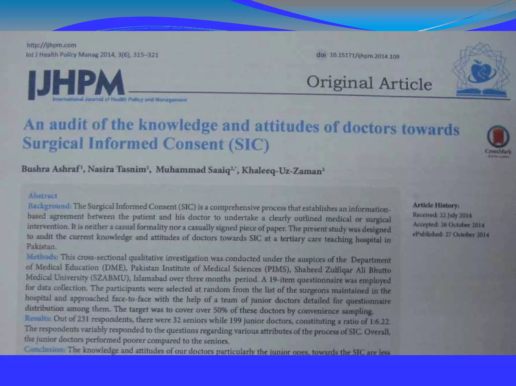 Surgical informed consent Conference Presentation | PDF