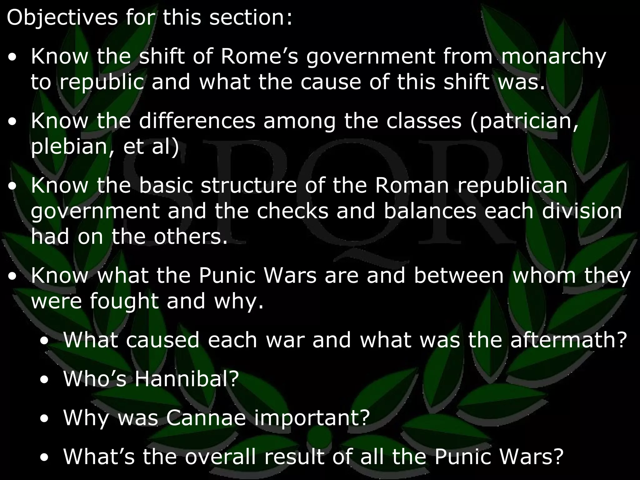 6.1 -The Roman Republic & Punic Wars | PPT