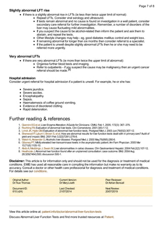 Abnormal liver function tests | PDF | Blood Disorders | Diseases and ...