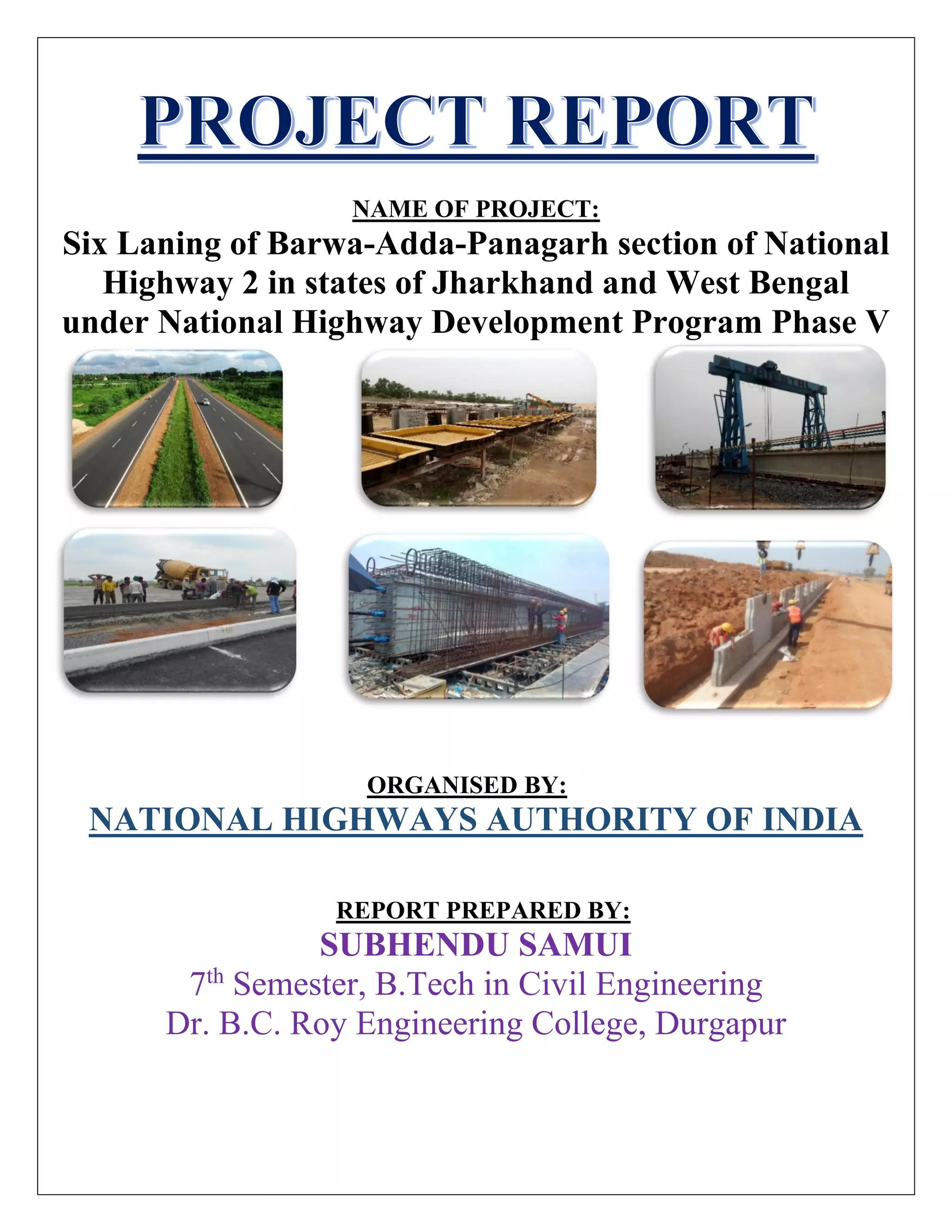 Highway Engineering Project By Subhendu Samui | PDF