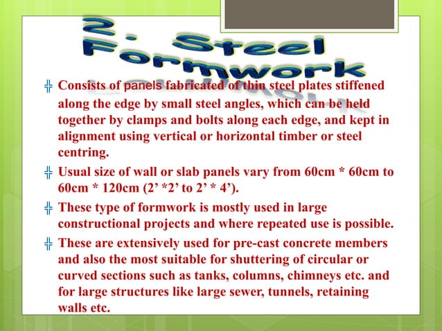 Formwork-Types and Their Advantages | PPTX | Woodworking | Arts and Crafts