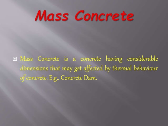 Mass Concrete, RMC, Plum Concrete | PPTX