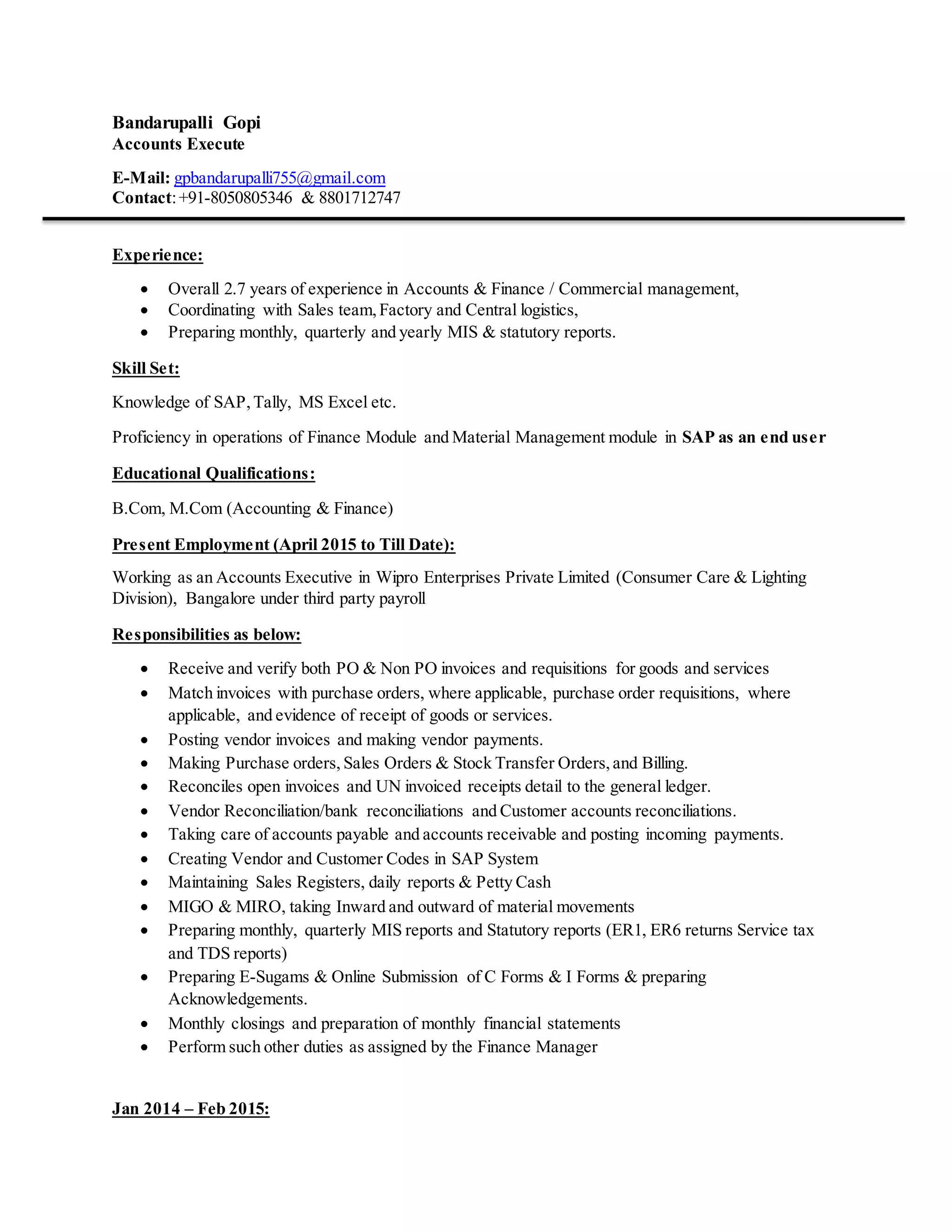 CV (Accounts Executive.) | DOCX
