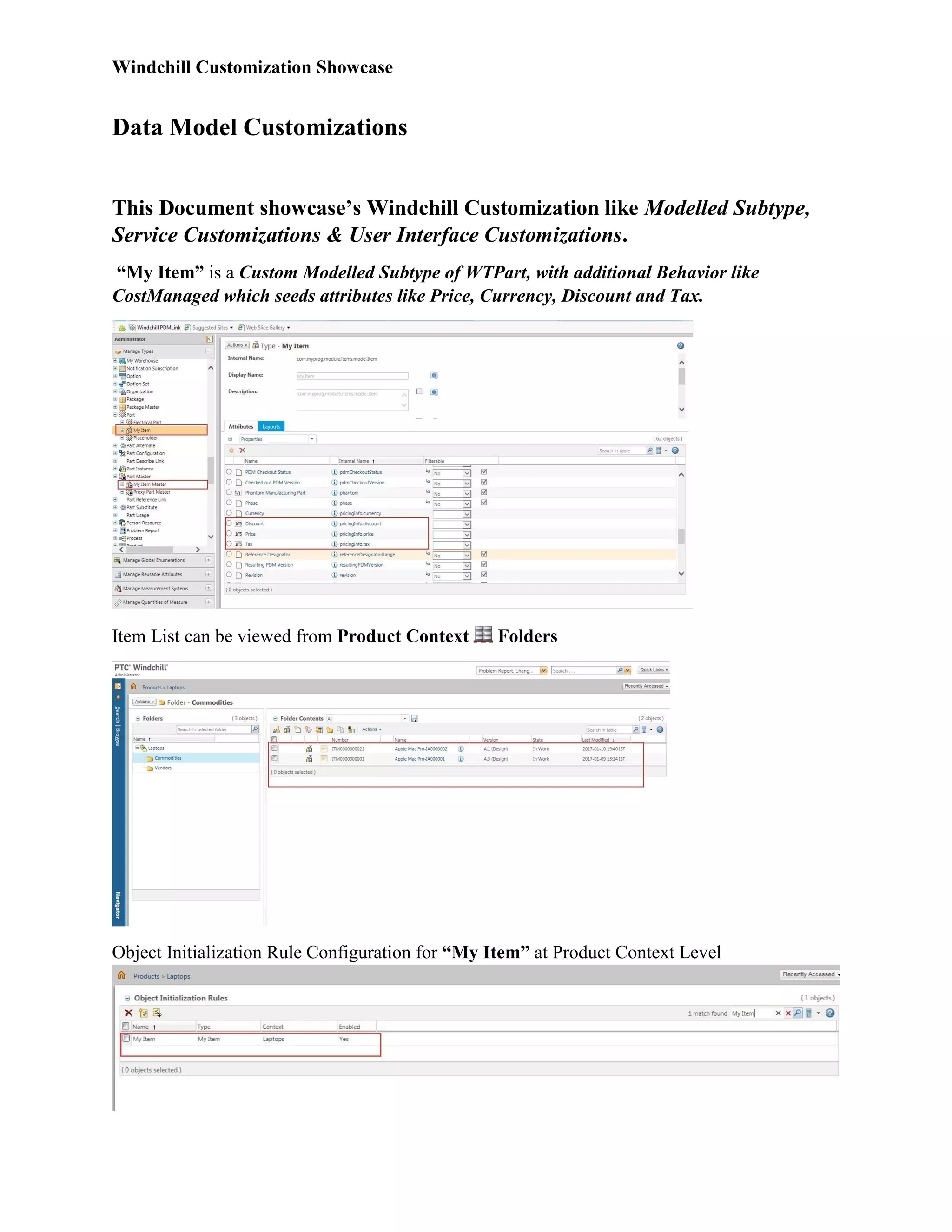 Modeled Subtype of WTPart "Item" | PDF
