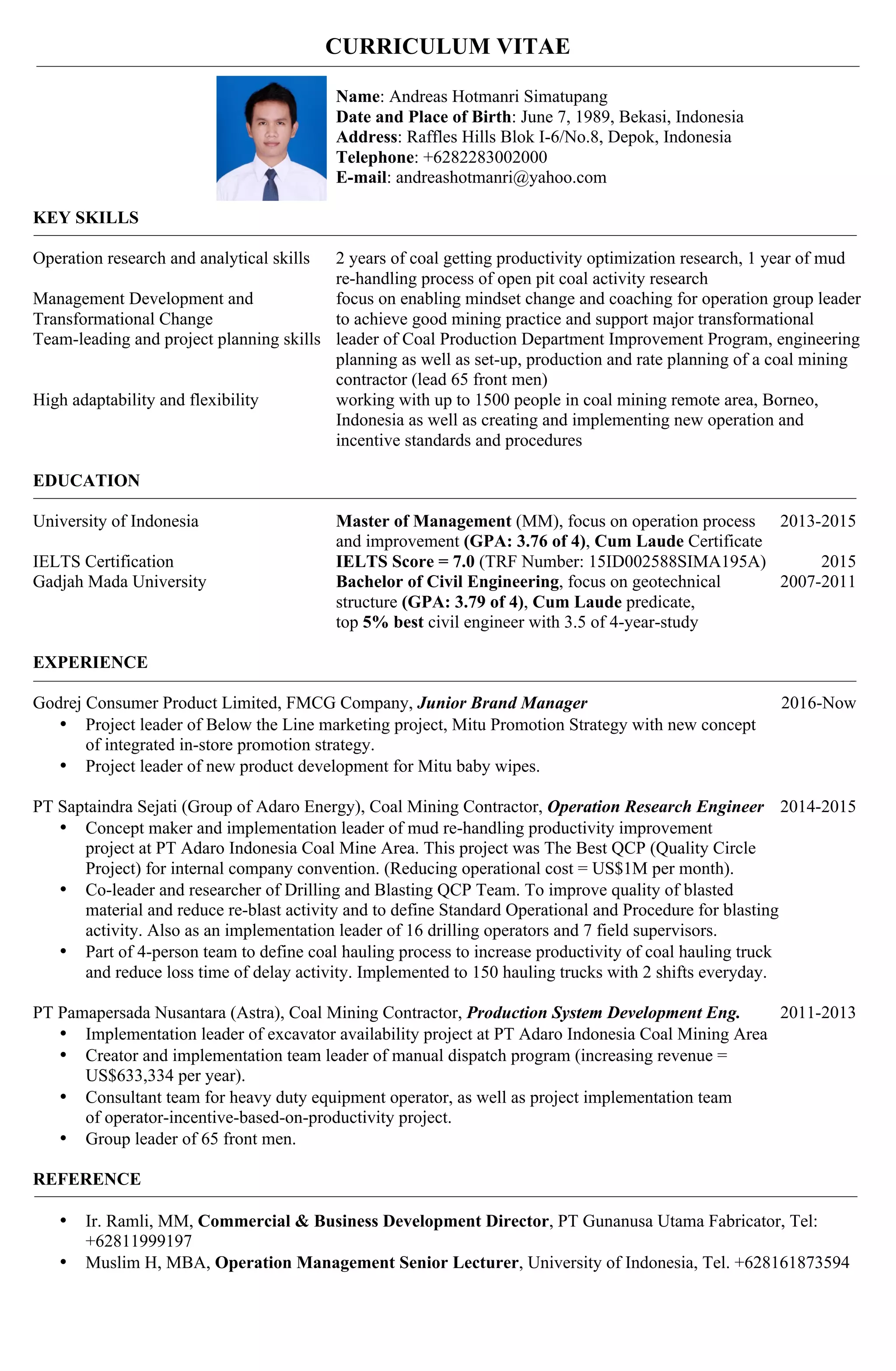 CV:Resume_Andreas Hotmanri Simatupang | PDF