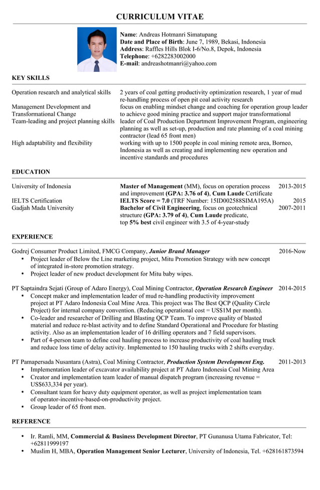 CV:Resume_Andreas Hotmanri Simatupang | PDF
