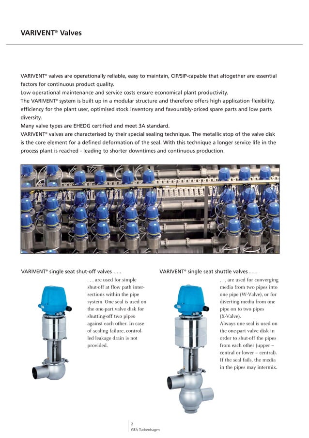 GEA Tuchenhagen VARIVENT®Valves | PDF | Technology & Computing